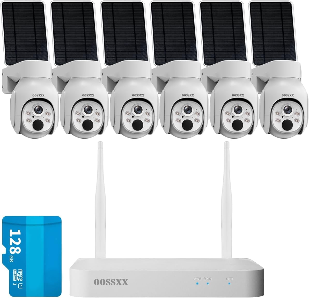 OOSSXX (PTZ Digital Zoom 100% Wire-Free) Wireless Solar Cameras 2-Way ...