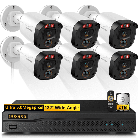 OOSSXX Outdoor Indoor 5MP Video Surveillance System with DVR - Analog ...