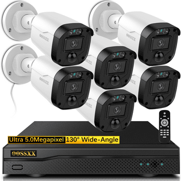 OHWOAI 5MP CCTV Security System Indoor/ Outdoor Wired,4 Channel DIY ...