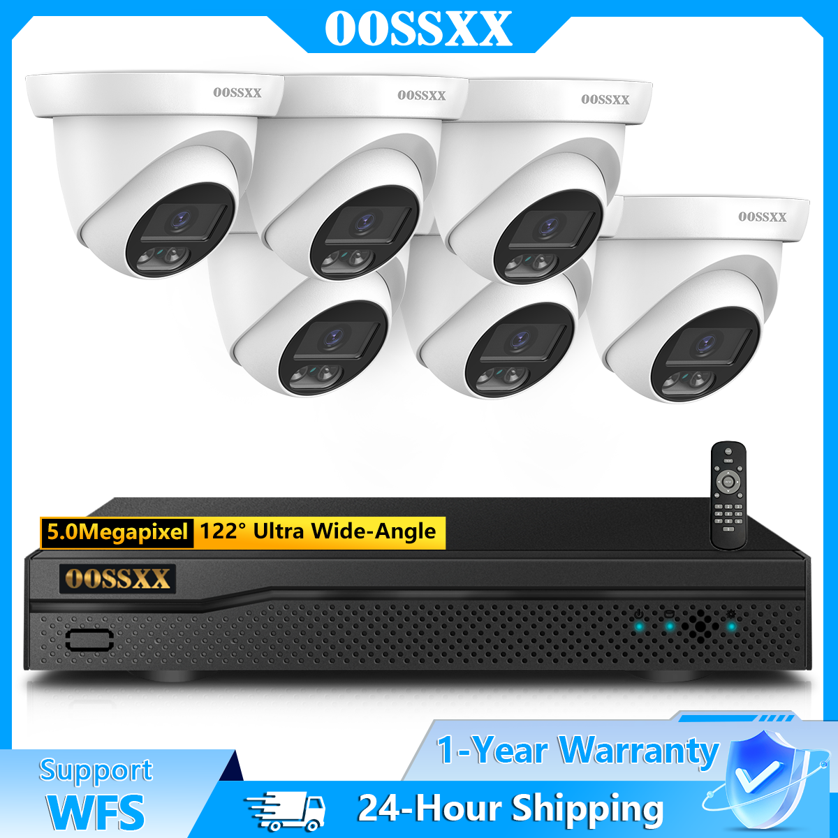 OOSSXX Wired Camera Security System with 80FT Night Vision,No Hard ...