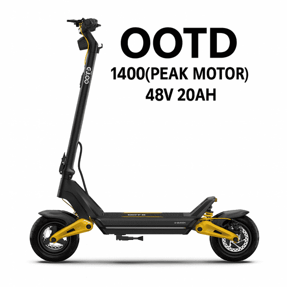 OOTD T10 Electric Scooter, 48V 13.5Ah Battery, 900W Peak Motor, 11" Off ...