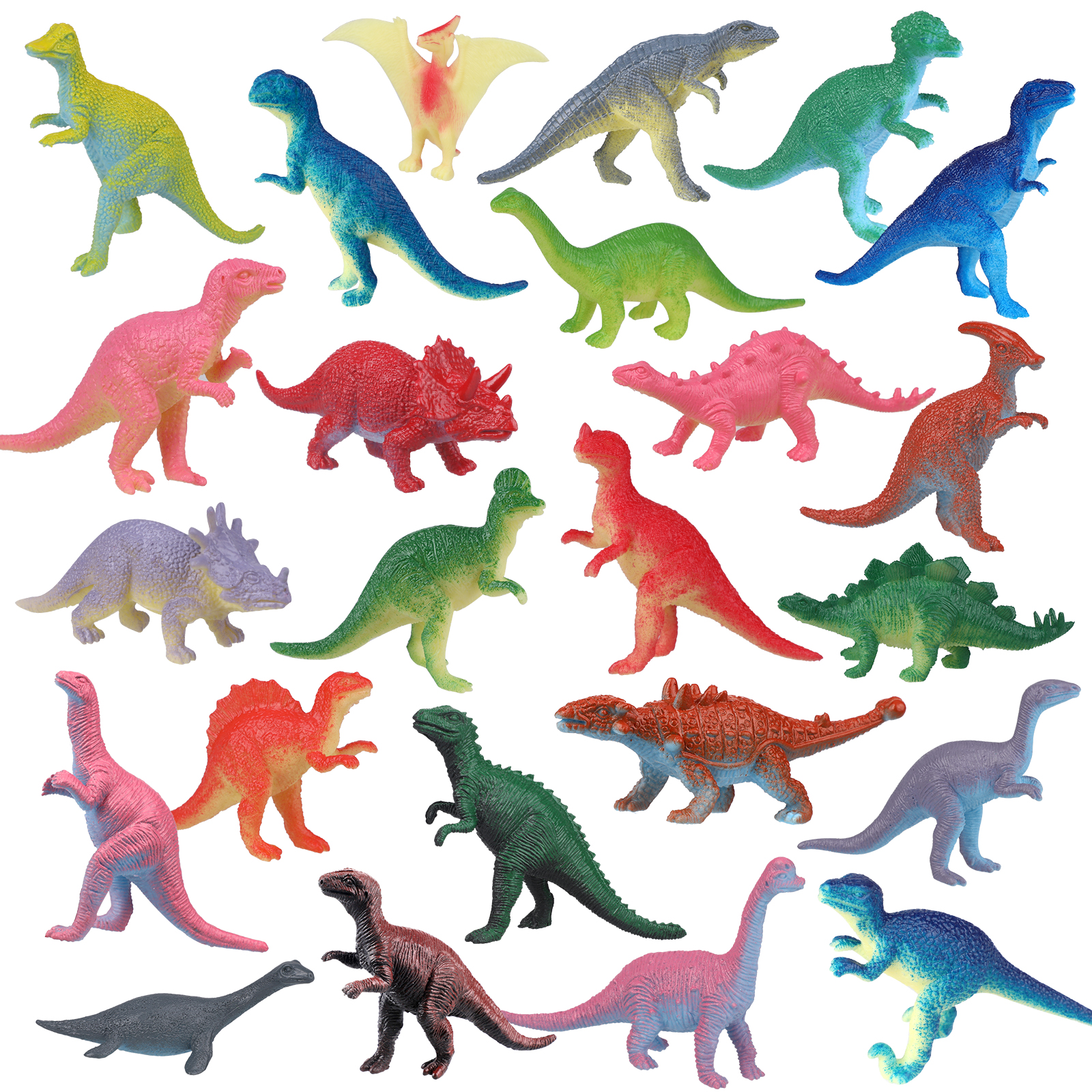 Prextex Realistic Looking 10" Dinosaurs Pack of 12 Large Plastic ...