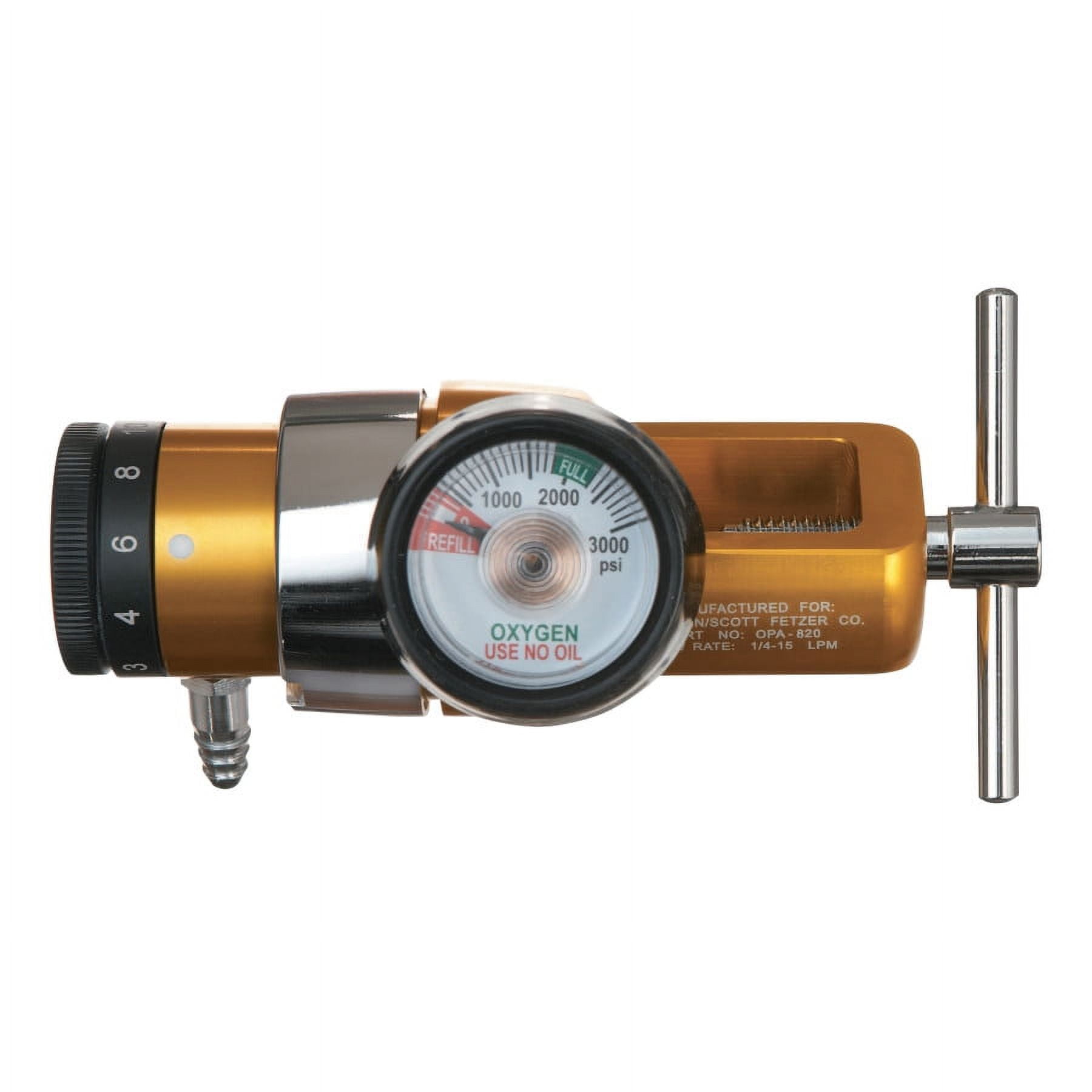 OPA Compact Click-Style Regulators, Oxygen, CGA-870 Yoke, 3,000 psi ...