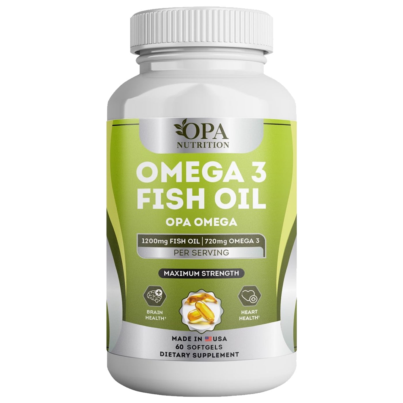 OPA Omega Fish Oil 1200mg Lemon Flavor Pills Supplement - 60 Ct ...