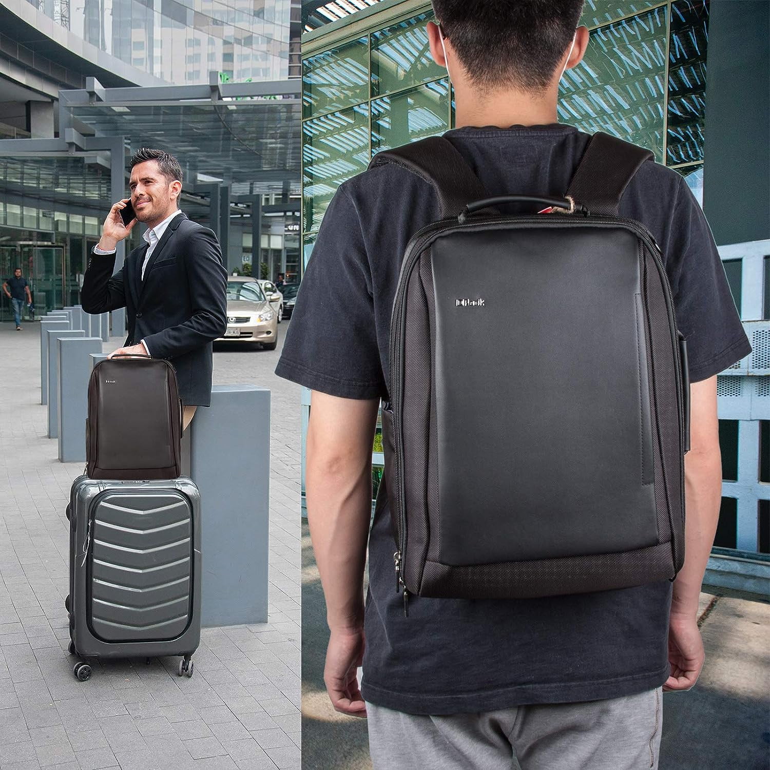 OPACK RFID Leather Laptop Backpack: a Smart Choice for Business Travel ...