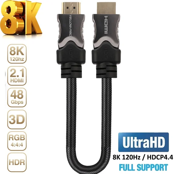 OPAL- 1.5Ft 24K Gold Plated Hdmi V2.1 Cable 8K 4K 3D Ethernet For Dvd ...