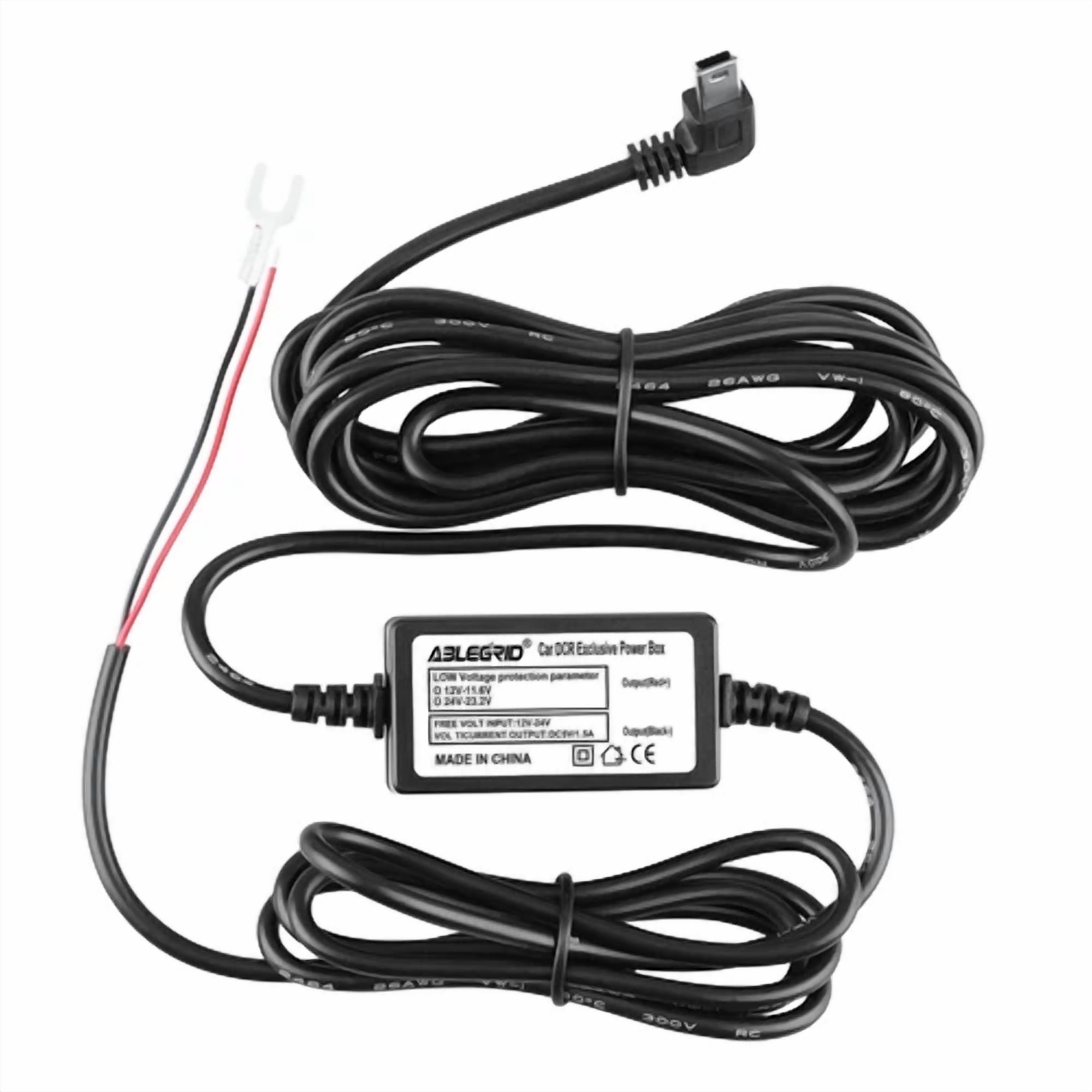 OPAL- 12V To 5V 1.5A Hard Wire Adapter Cable Mini Usb Jack For Car Dvr ...