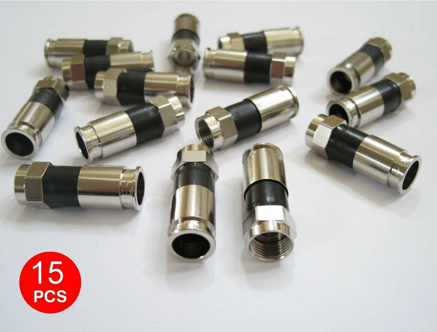 OPAL- 15 Universal F Compression Dual Quad Tri Shield Rg6 Connector ...
