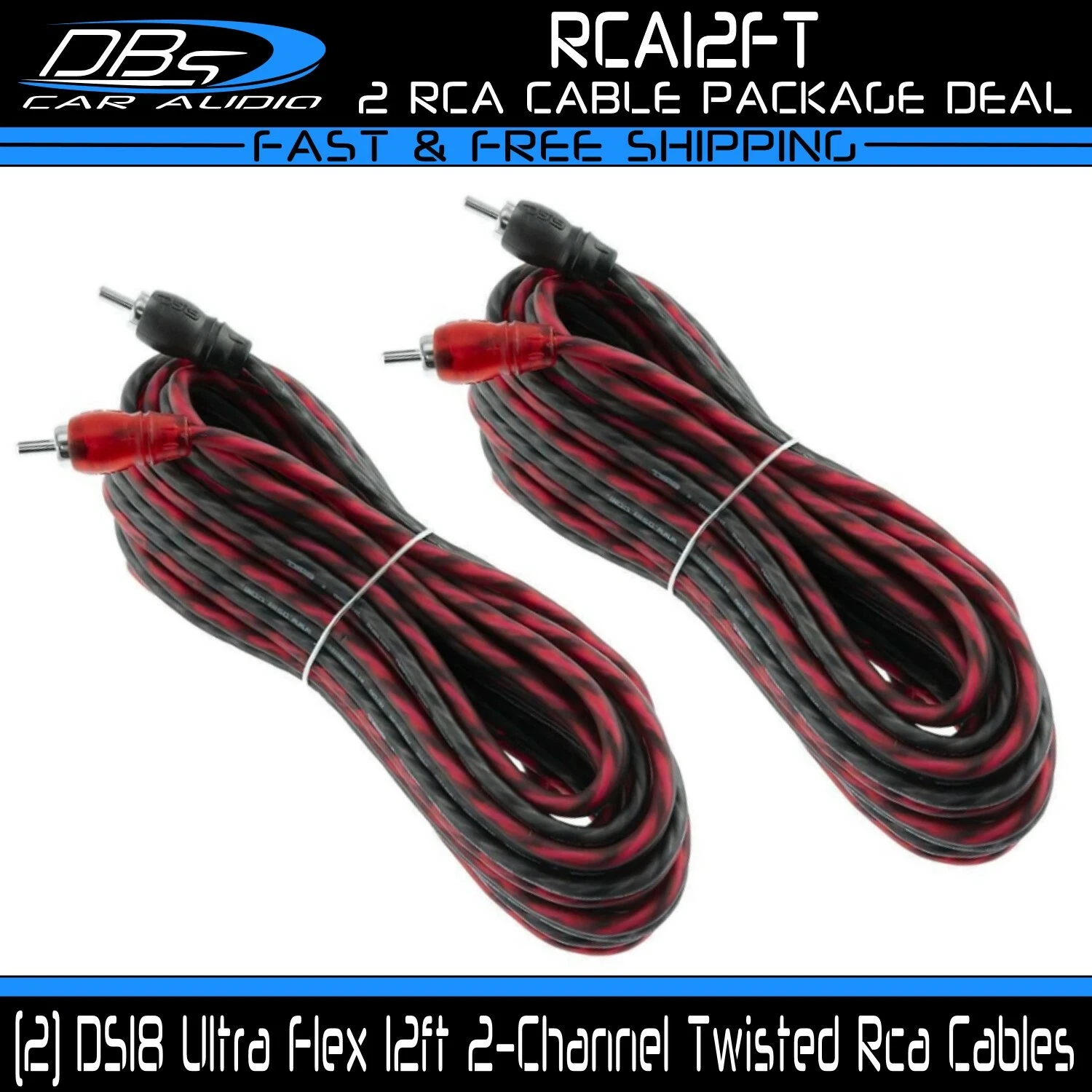 OPAL- 2 Ds18 12 Ft 2 Channel Rca Cable Shielded Twisted Audio Signal ...