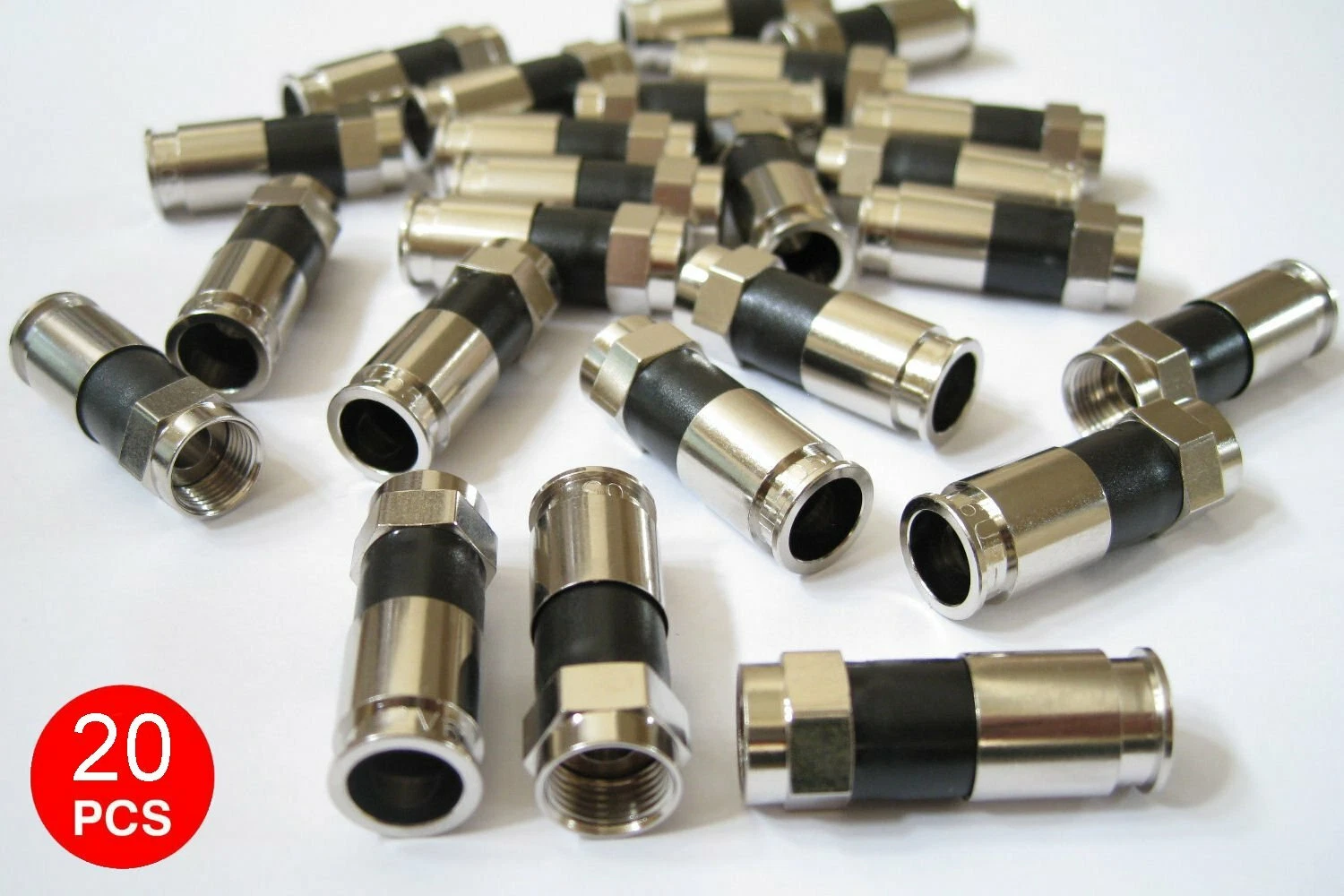 OPAL- 20 Universal F Compression Dual Quad Tri Shield Rg6 Connector ...