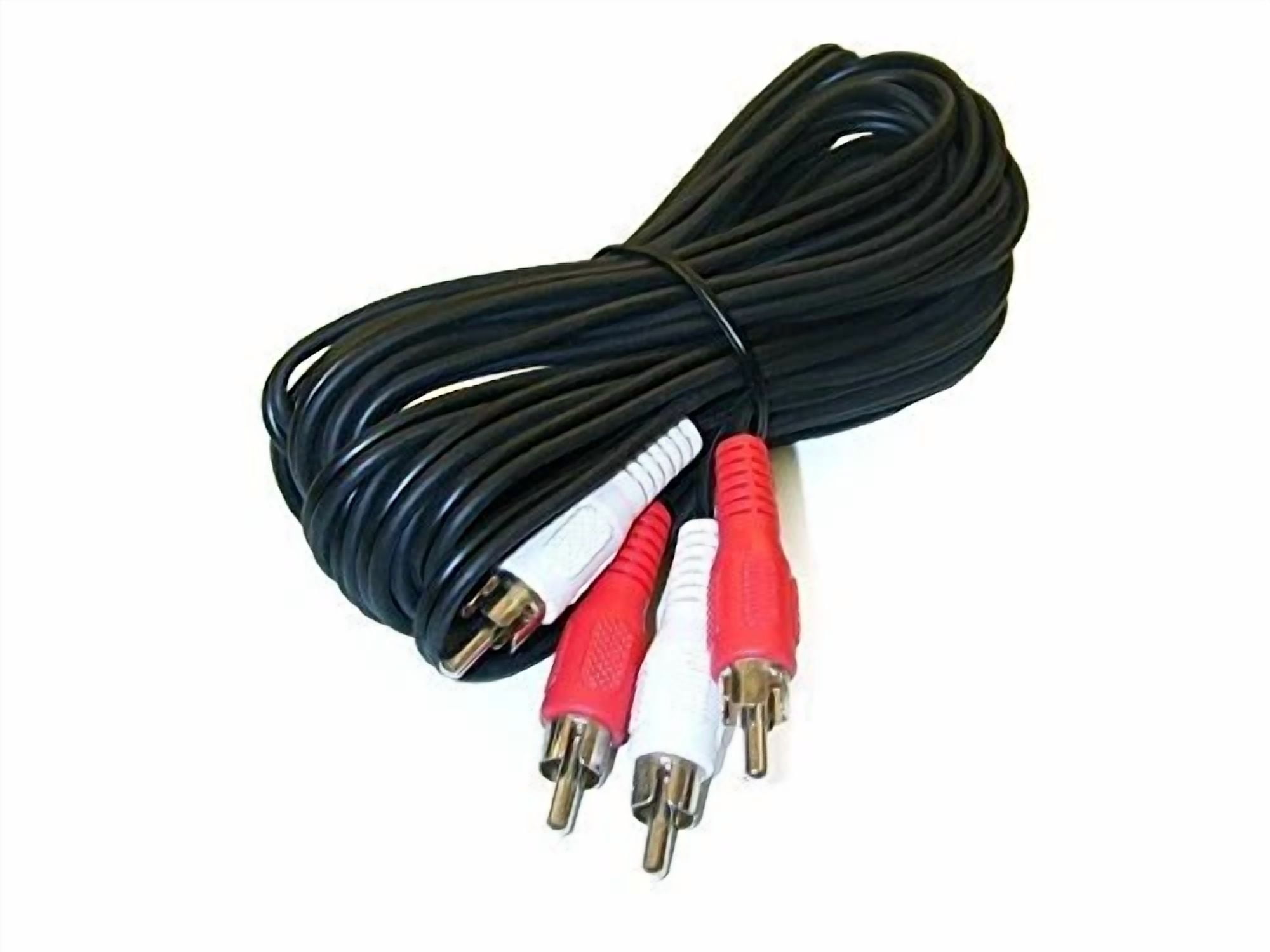 OPAL- 25 Feet 2 Rca Male To Male Audio Cable (2 White/2 Red Connectors ...
