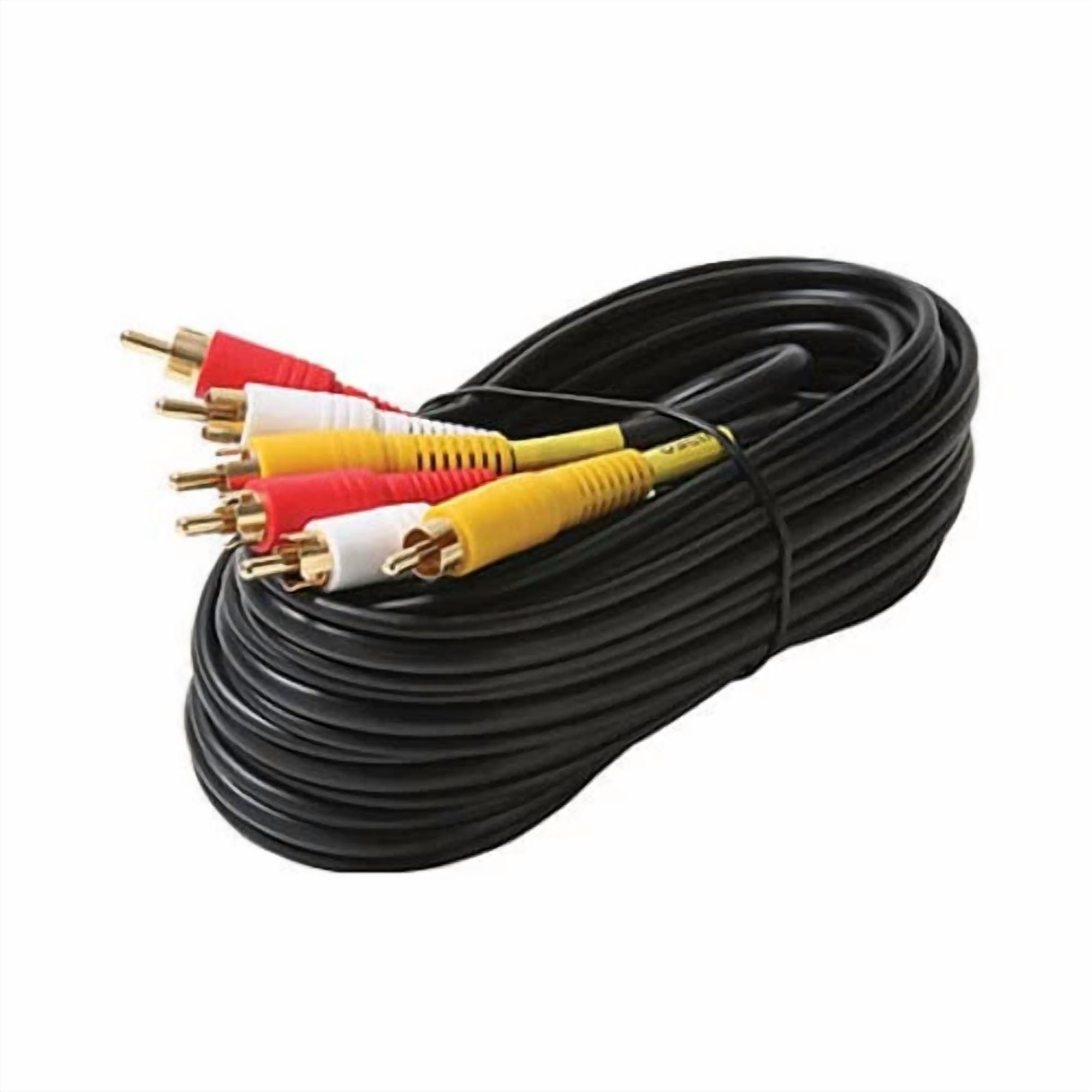 OPAL- 25Ft Stereo Audio/Video A/V Cable - 3 Rca, Gold-Plated Connectors ...