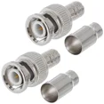 OPAL- 2X Bnc Male Crimp On Rg59 Coax Coaxial Cable Connector Adapter ...