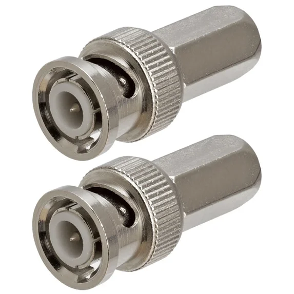OPAL- 2X Bnc Male Twist On Rg59 Coax Coaxial Cable Connector Adapter ...