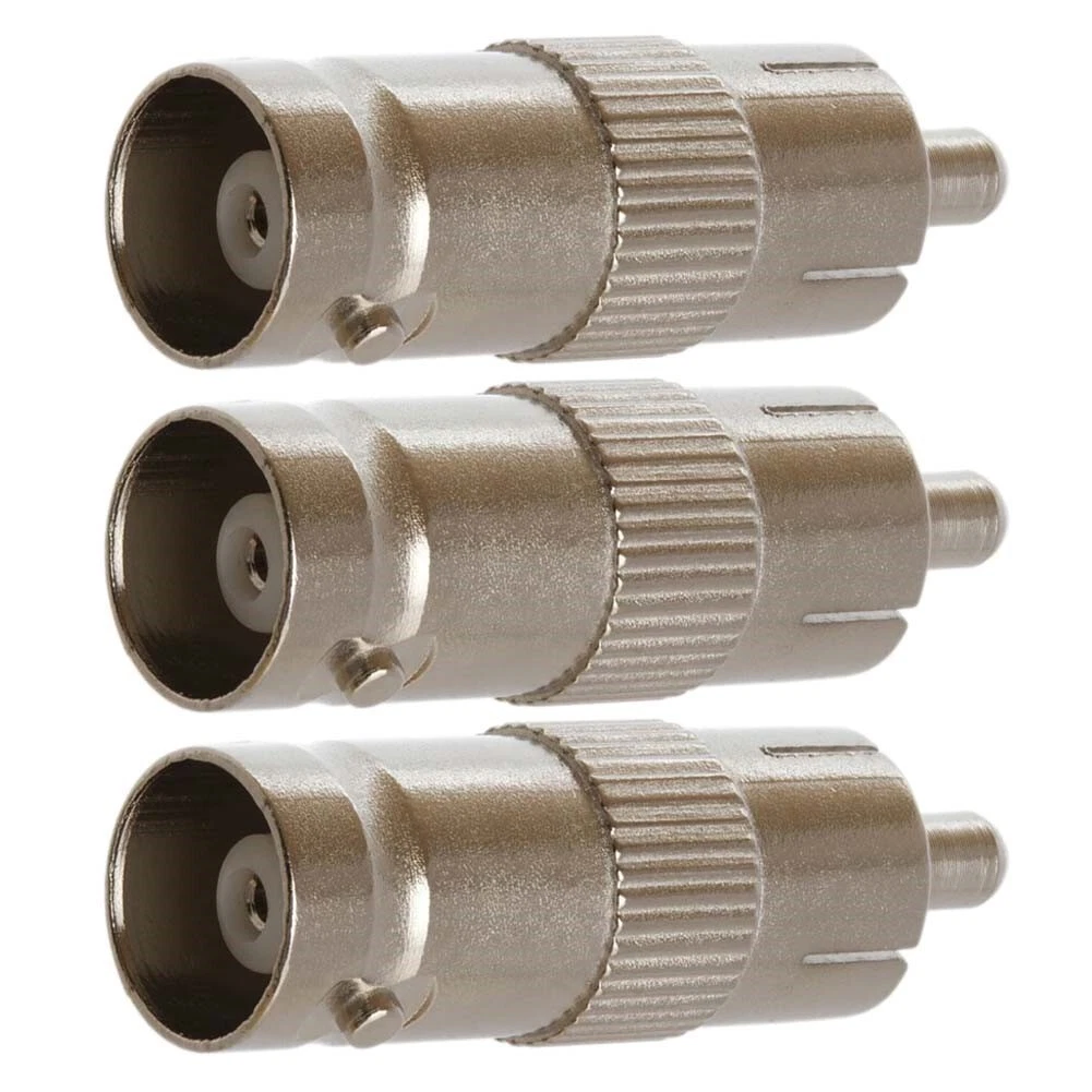 OPAL- 3X Bnc Female Jack To Rca Male Plug Coax Cable Adapter Cctv ...