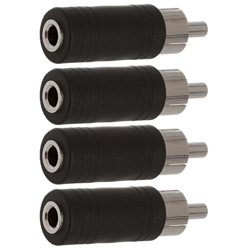 OPAL- 4X Rca Male Plug To 3.5Mm 1/8" Stereo Jack Audio Adapter Cable ...
