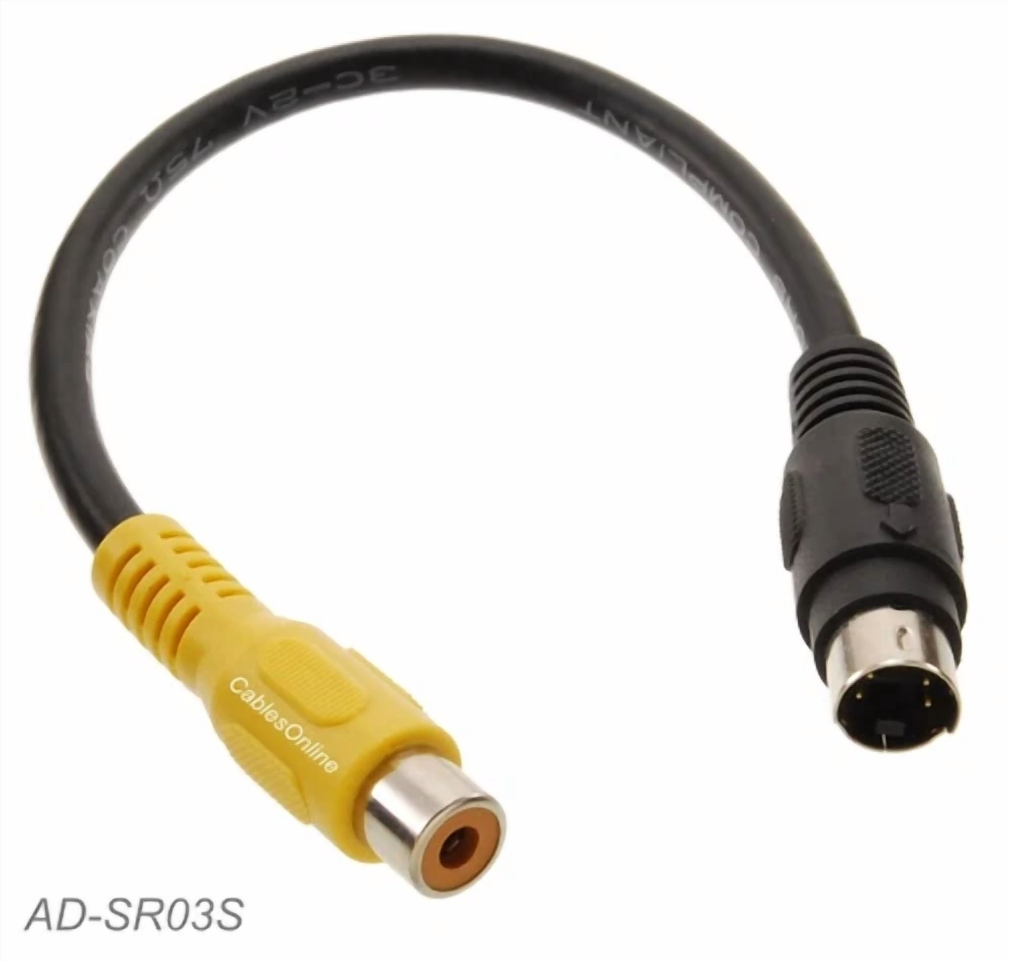 OPAL- 6 Inch 4-Pin Male S-Video-Out To Rca Female Composite-Out Video ...
