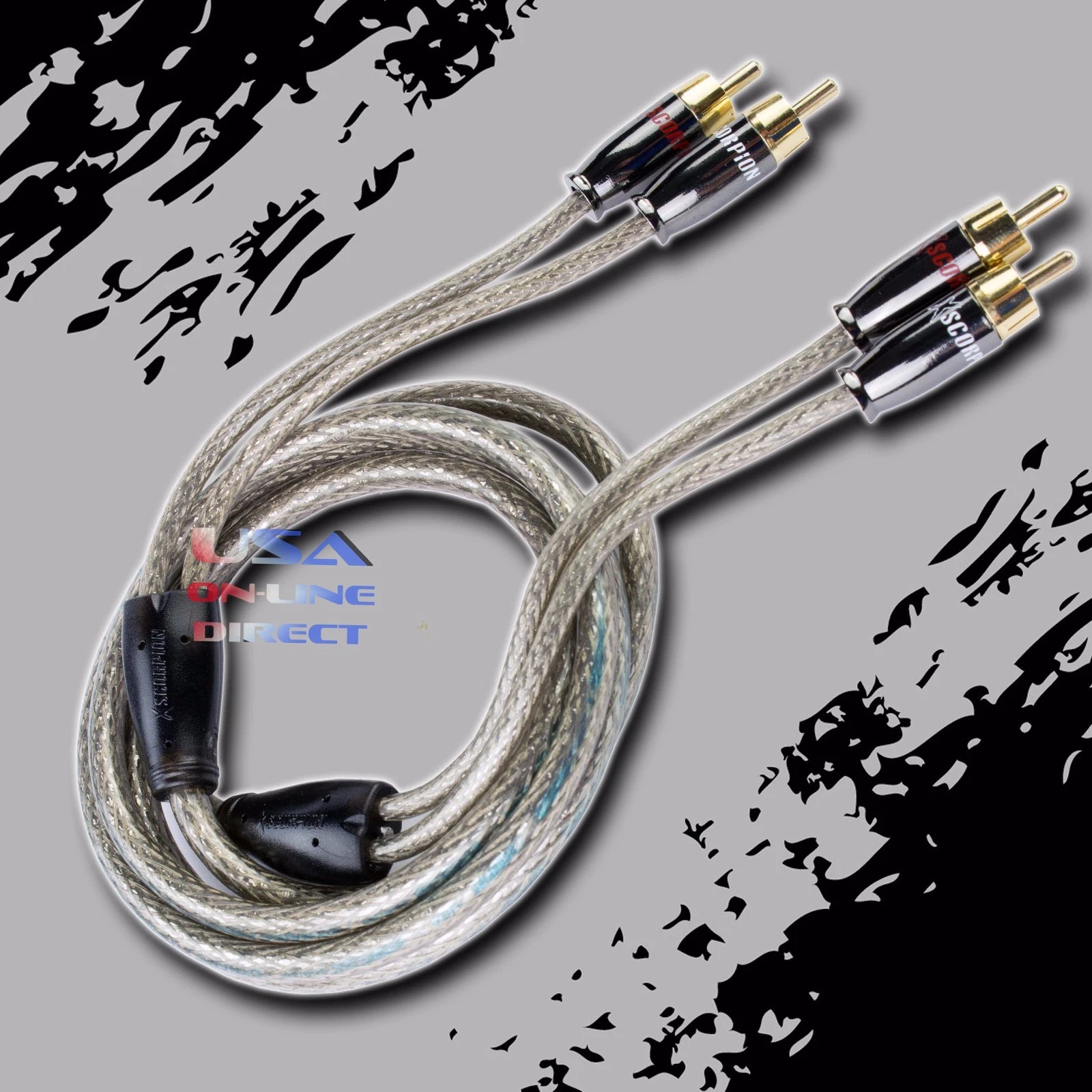 OPAL- 6Ft Car Stereo Audio Rca Interconnect Quad Shielded Cable Twisted ...