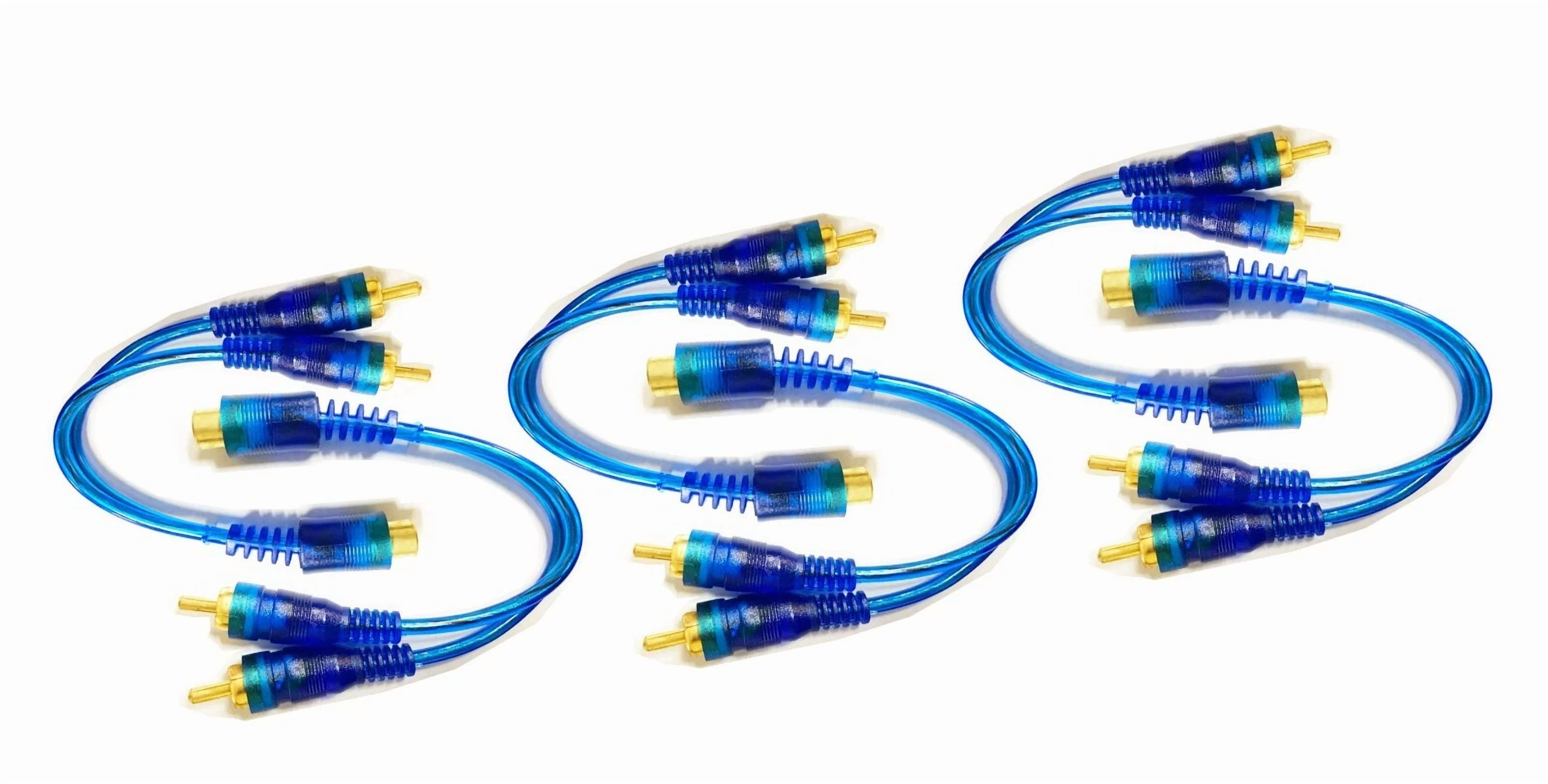 OPAL- 6X 6" Rca Audio Jack Cable Y Adapter Splitter 1 Female To 2 Male ...