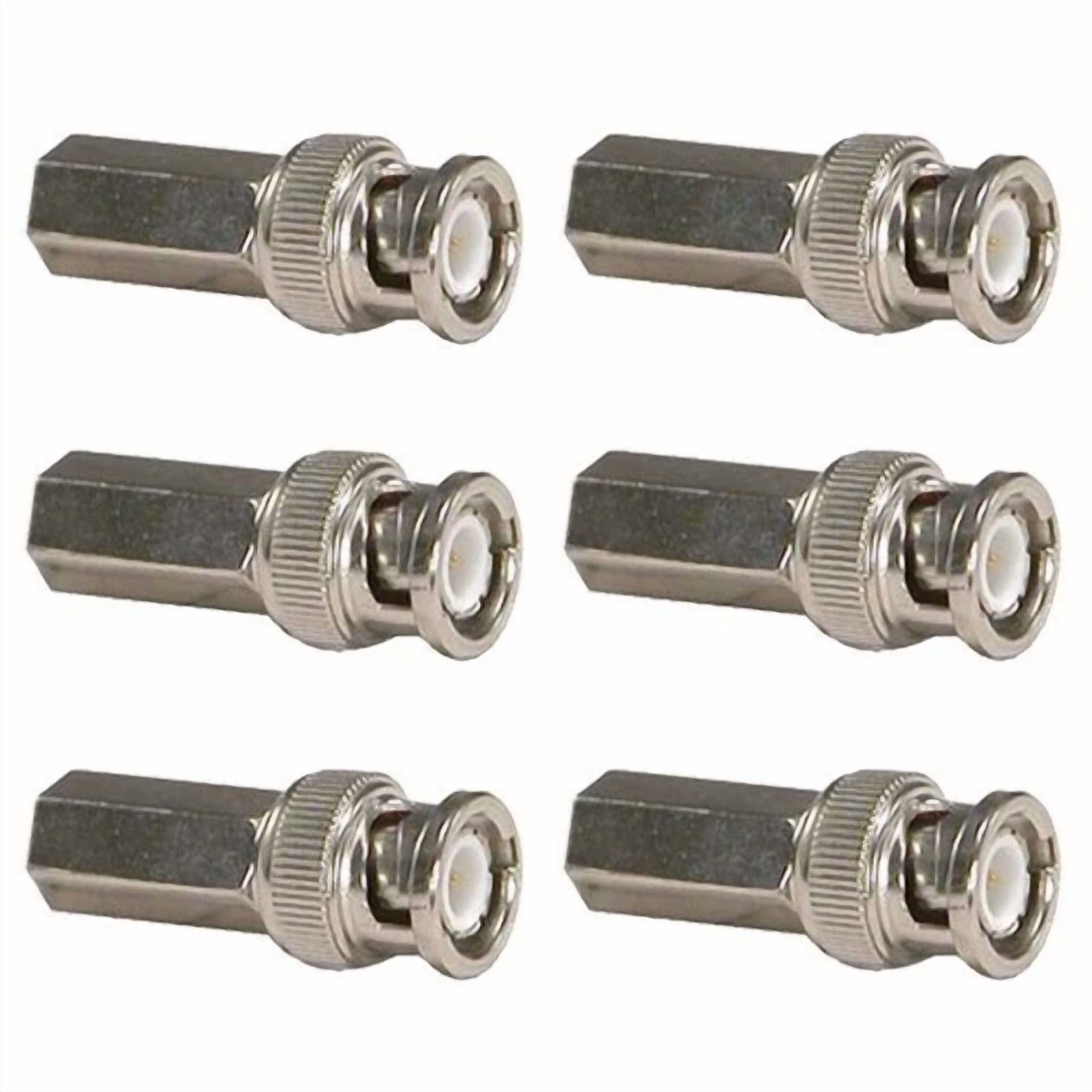 OPAL- 6X Bnc Male Twist-On Connector Adapter For Rg59 Coax Coaxial ...