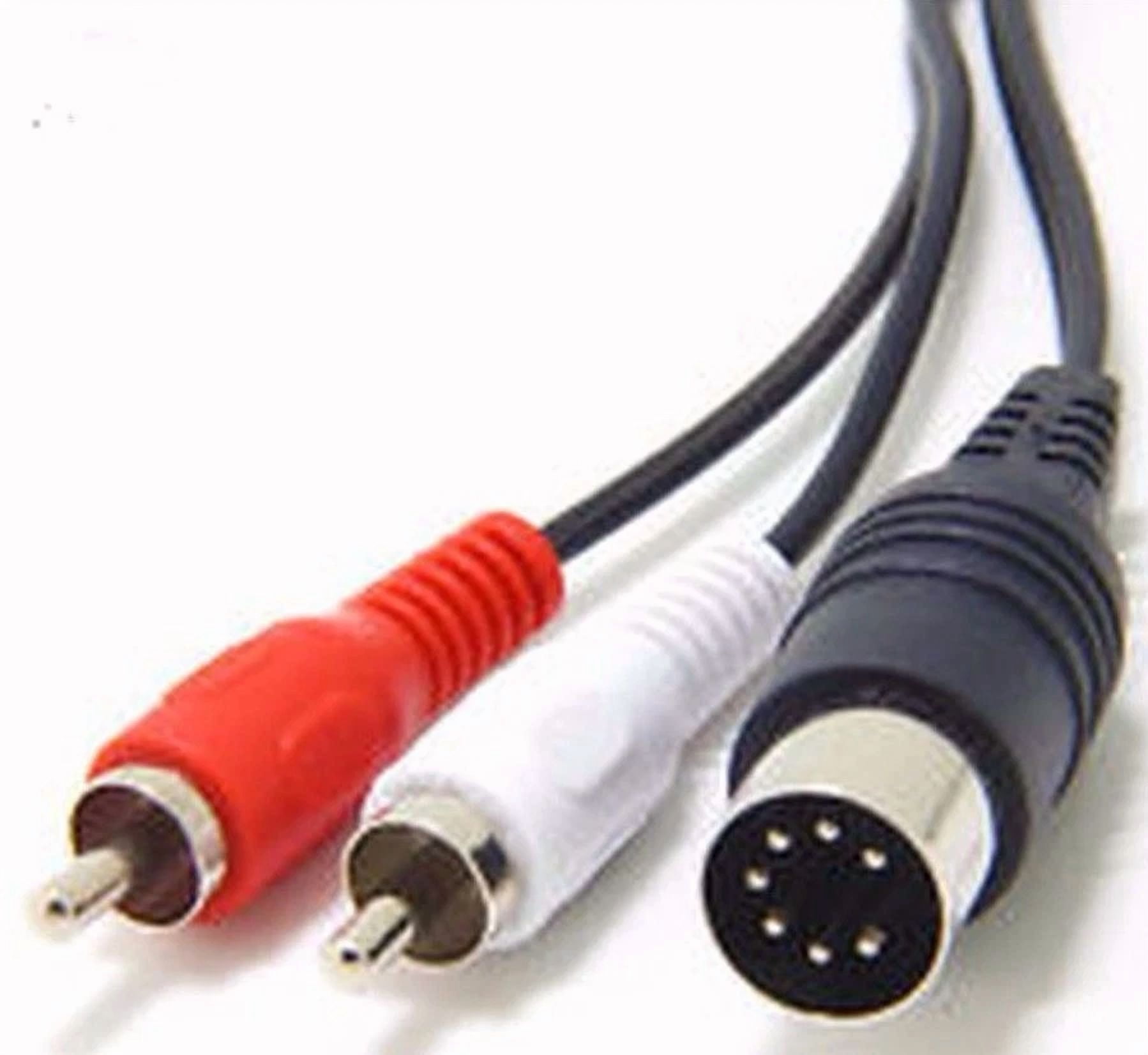 OPAL- 7-Pin Din Male Midi Cable To 2 Dual Rca Male Plug Audio Cable New ...