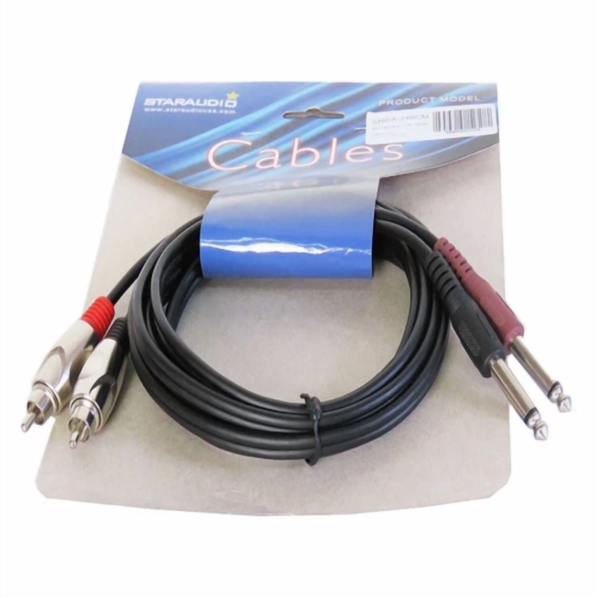 OPAL- 8Ft 6.3Mm Mono Male Cable To 2-Rca Male Audio Cable Auxiliary ...