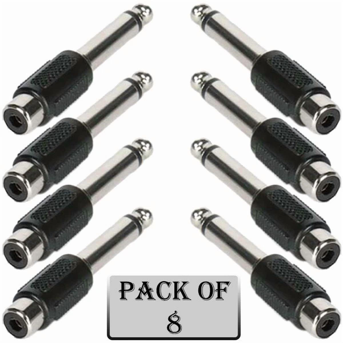 OPAL- 8X 6.35Mm 1/4" Mono Male Plug To Rca Female Jack Audio Adapter ...