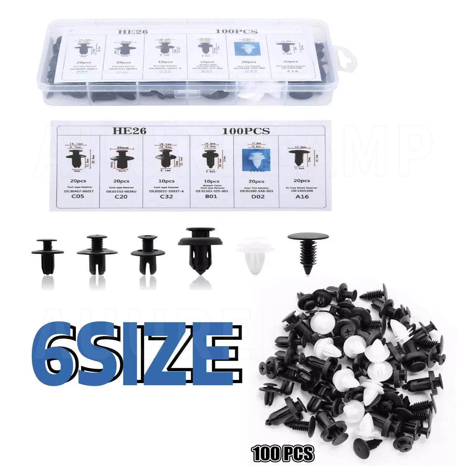 OPAL- Accessories Clip Trim Car Push Pin Rivet Bumper Door Panel ...