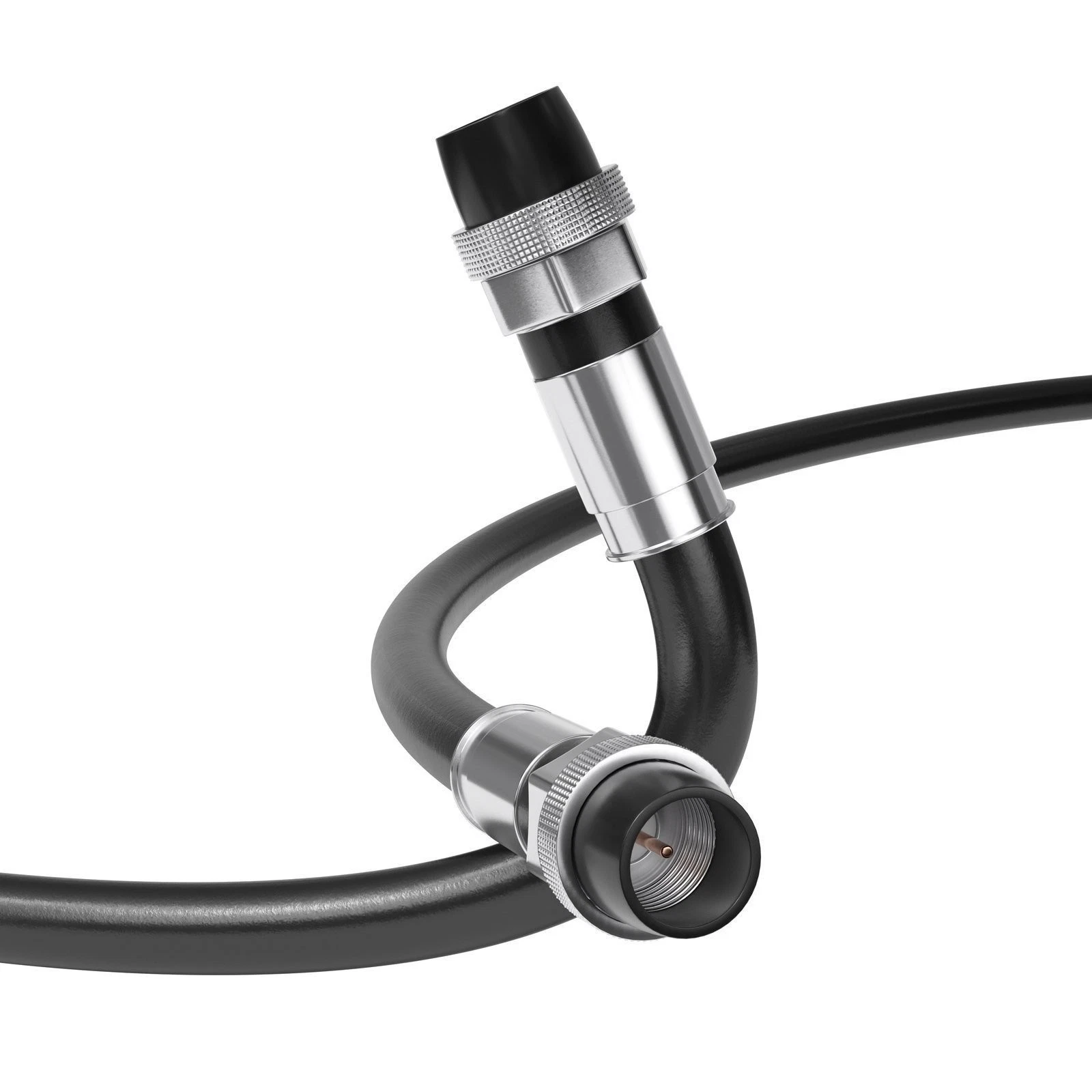 OPAL- Black, Booted Rg6 Coaxial Cable, All Weather Proof Coax, 1.5 Feet ...