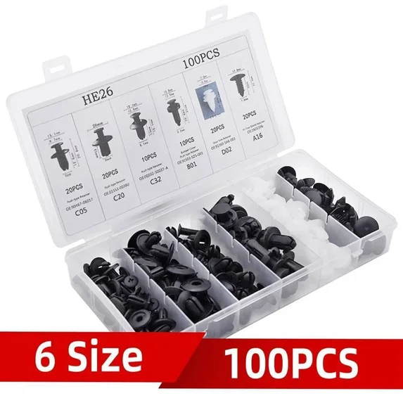 OPAL- Car Push Pin Rivet Bumper Door Panel Retainer Fastener Kit Clip ...
