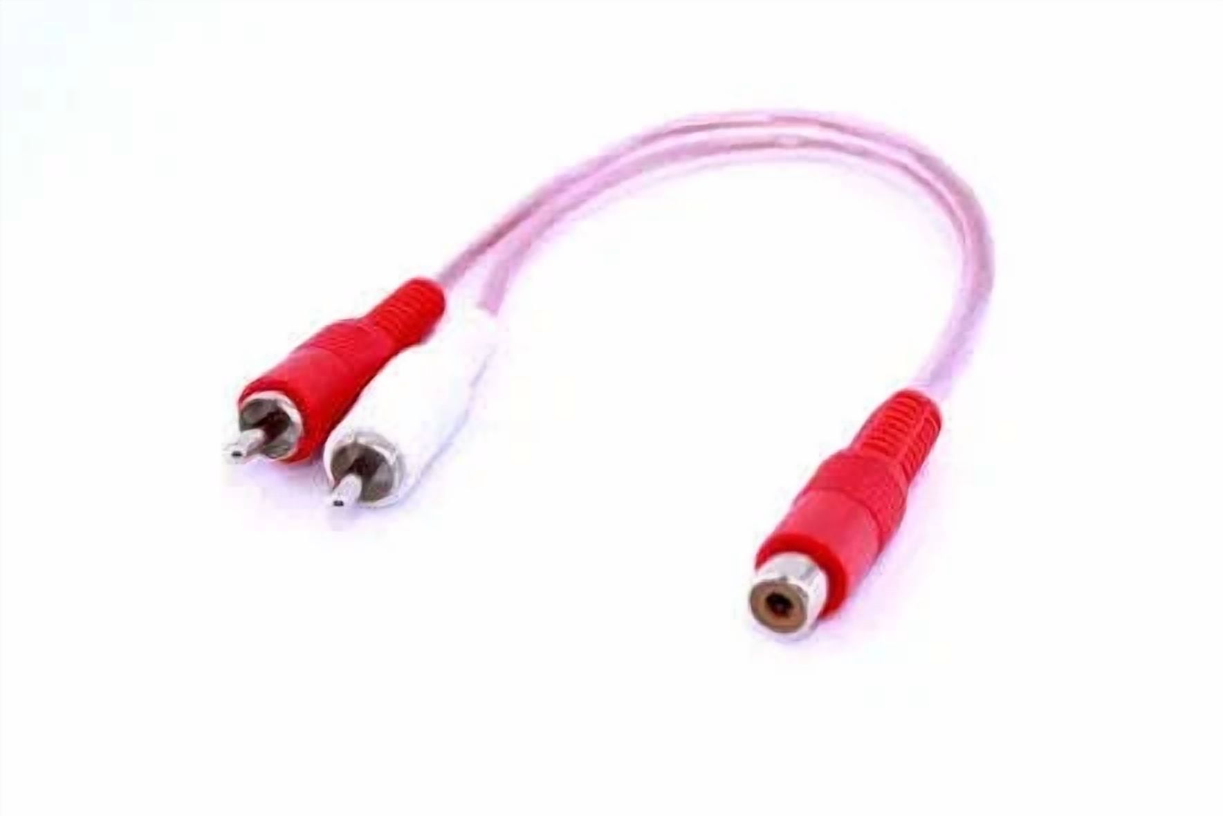 OPAL- Cruz Rca-1F2M Rca 1 Female To 2 Male Y Cable, Clear Jacket ...