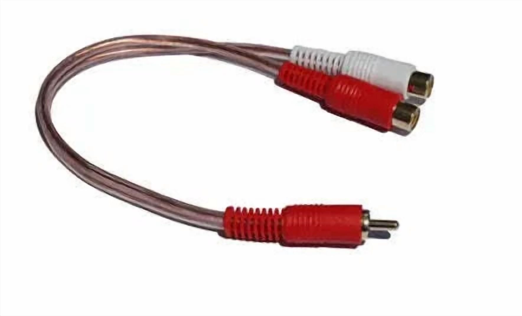 OPAL- Cruz Rca-1M2F Rca 1 Male To 2 Female Y Cable, Clear Jacket ...