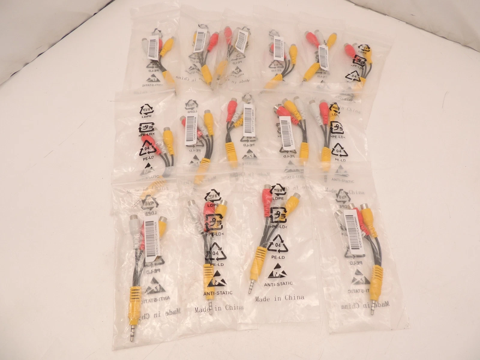 OPAL- Lot Of 10 3Rca Male To 3.5Mm Male Audio Video Cord Av Dv Aux ...