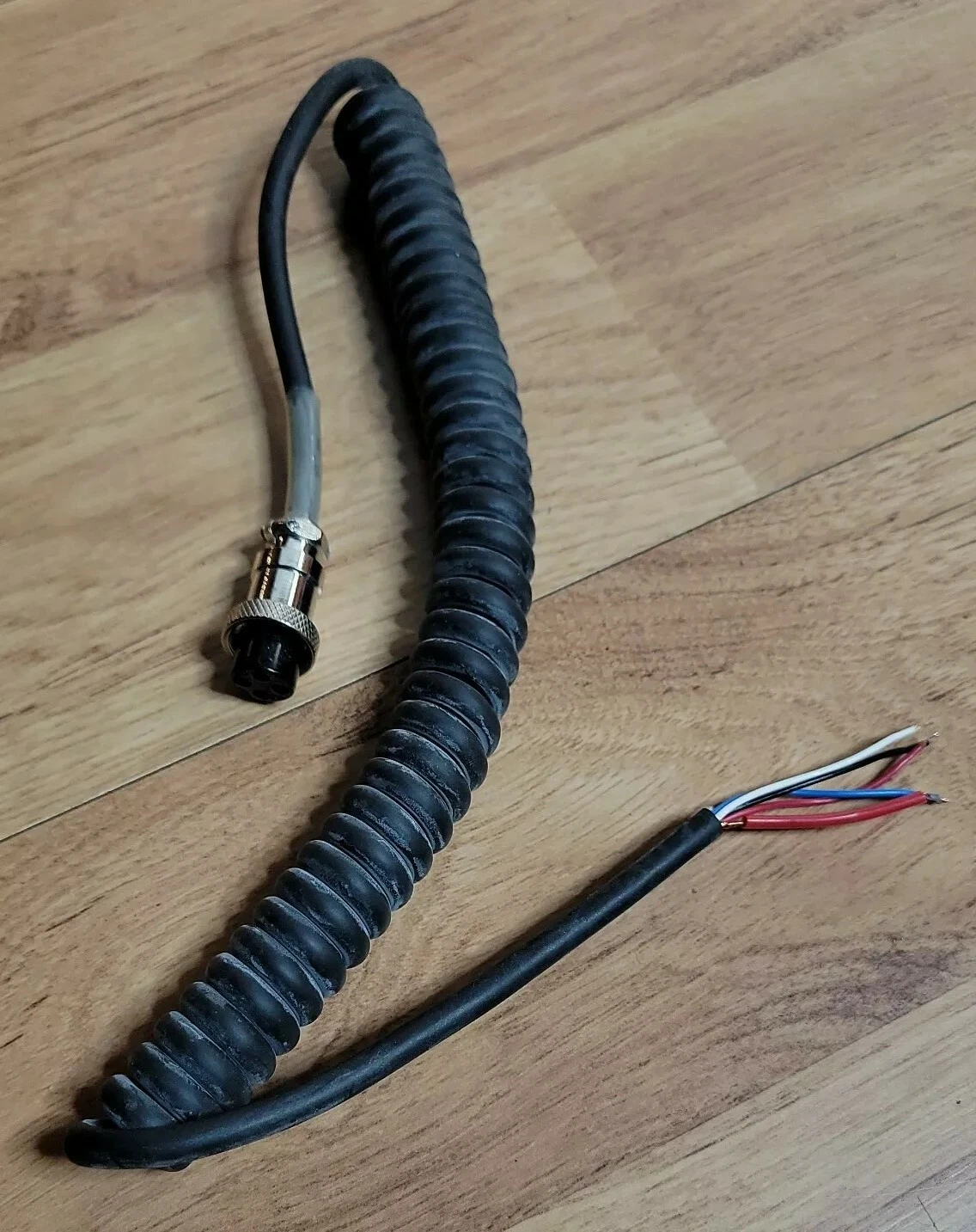 OPAL- Microphone Coiled Replacement Cables 4 Pin 3Ft Cobra Cb Ham Cord ...