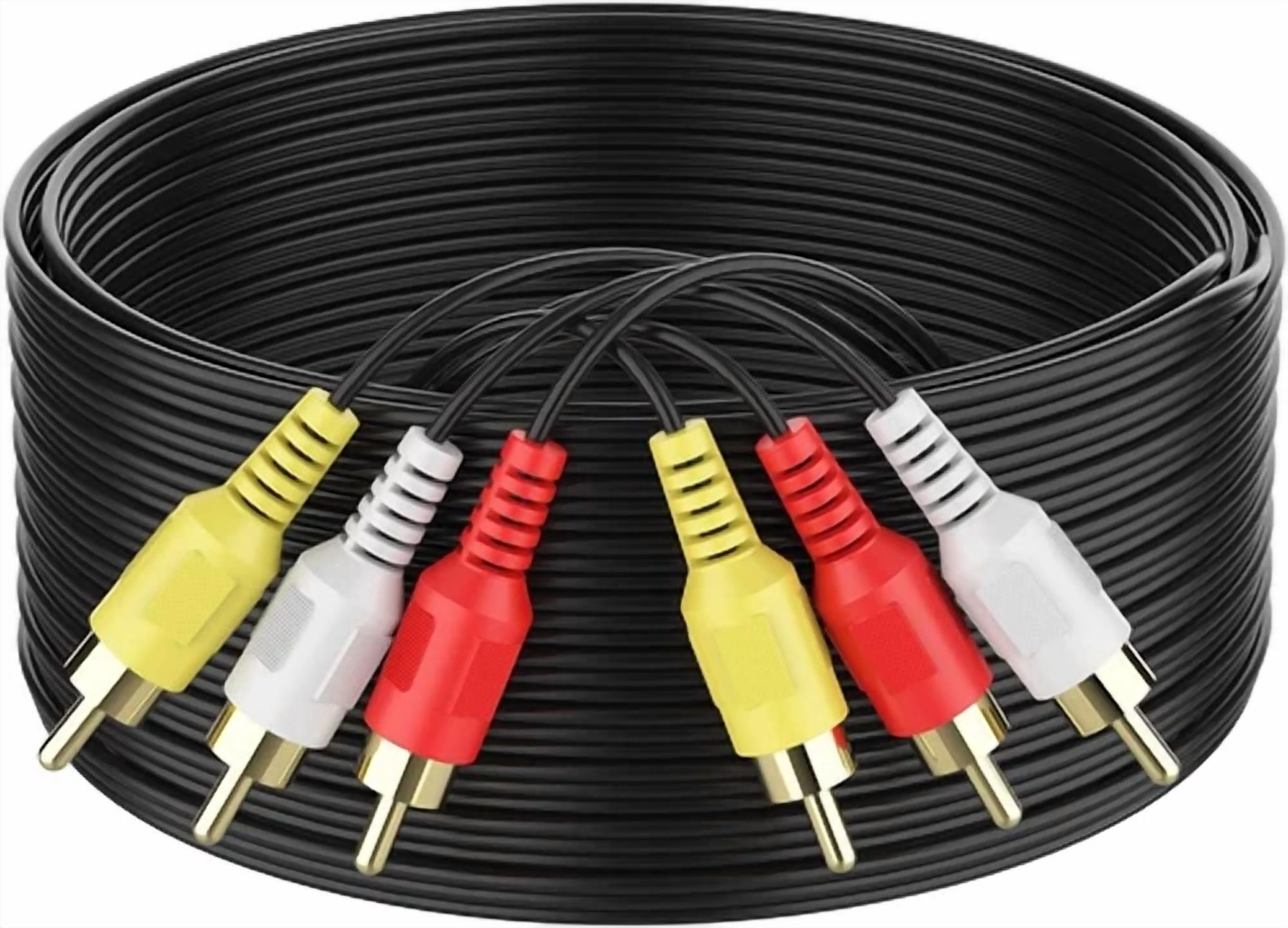 OPAL- New 30 Ft Foot Feet 3 Rca Male To 3Rca Male Video Audio Cable Tv ...