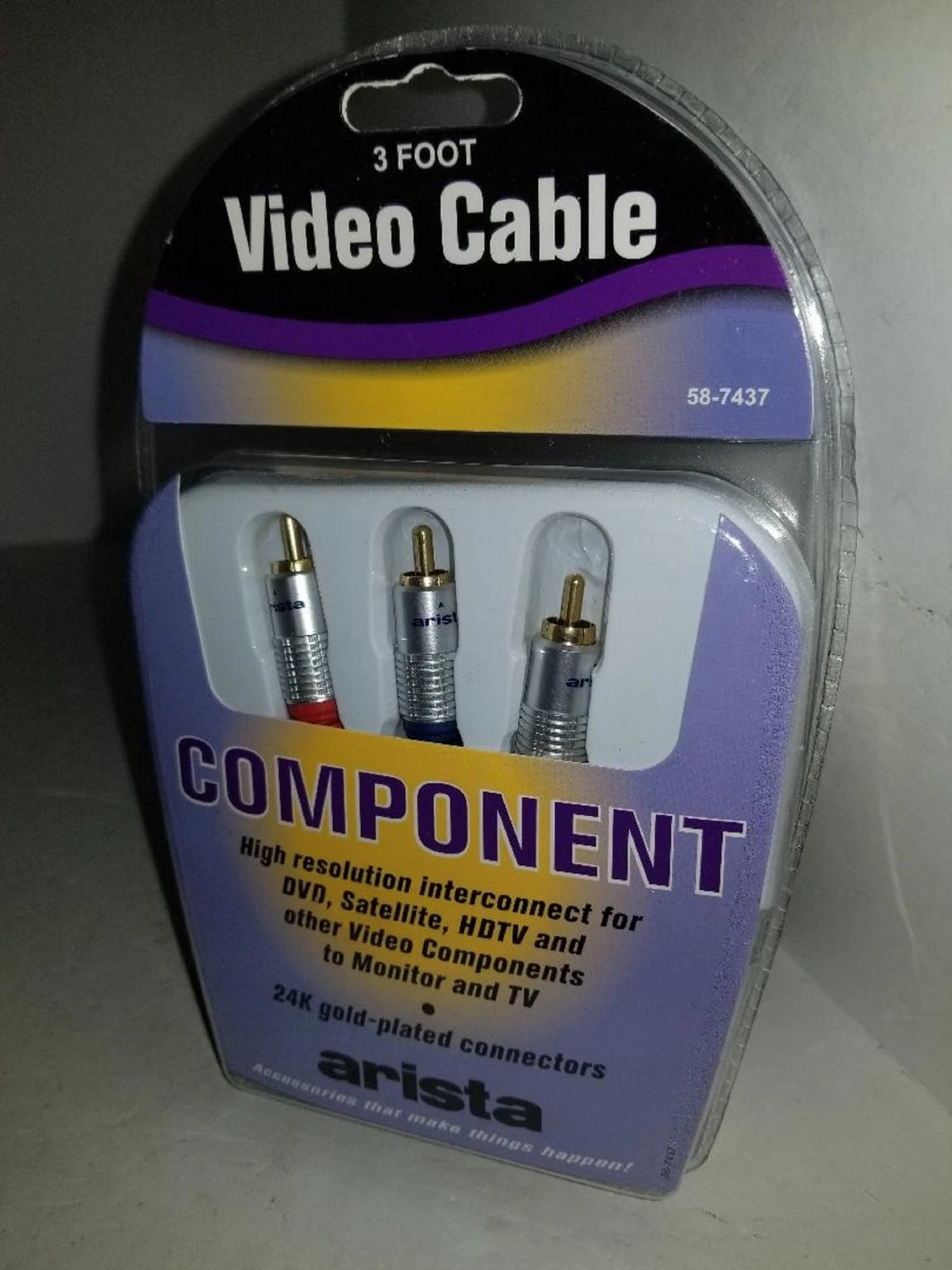 OPAL- New Arista High Resolution 3 Ft Video Component Cable W/ 24K Gold ...