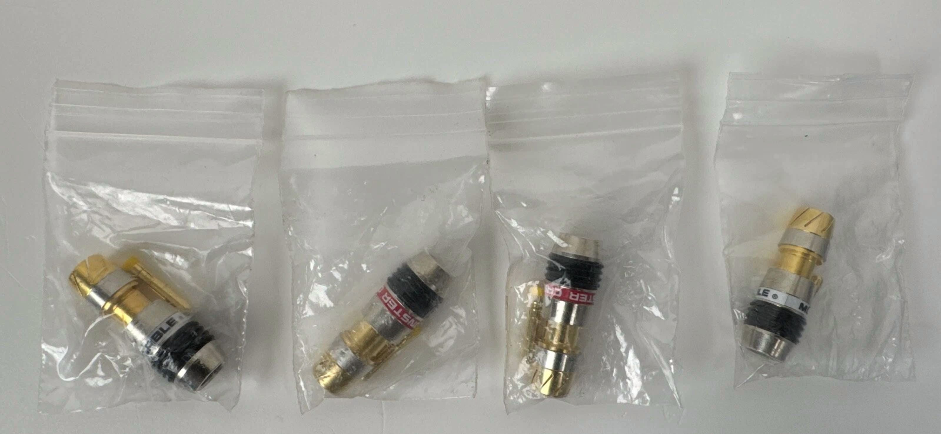 OPAL- Pair, Monster 4-Piece Pack Quicklock Rg6 Rb-2 Rca Connectors Red ...