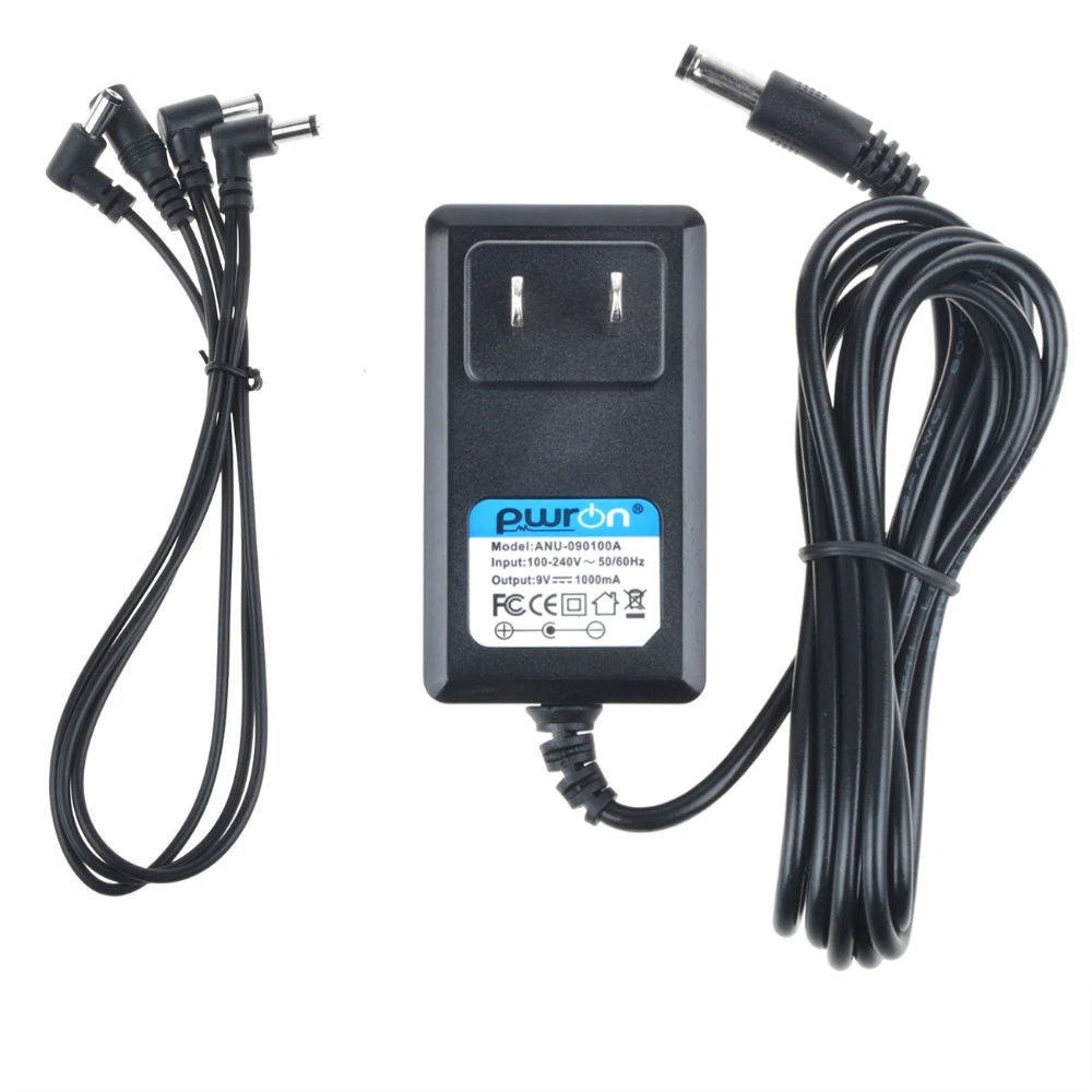 OPAL- Pwron Guitar Pedal Power Adapter 9V 1A & 3 Way Splitter Cables ...