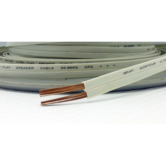 OPAL- Qed Qontour Ultra-Flat Solid Core Speaker Cable Sold By The Meter ...