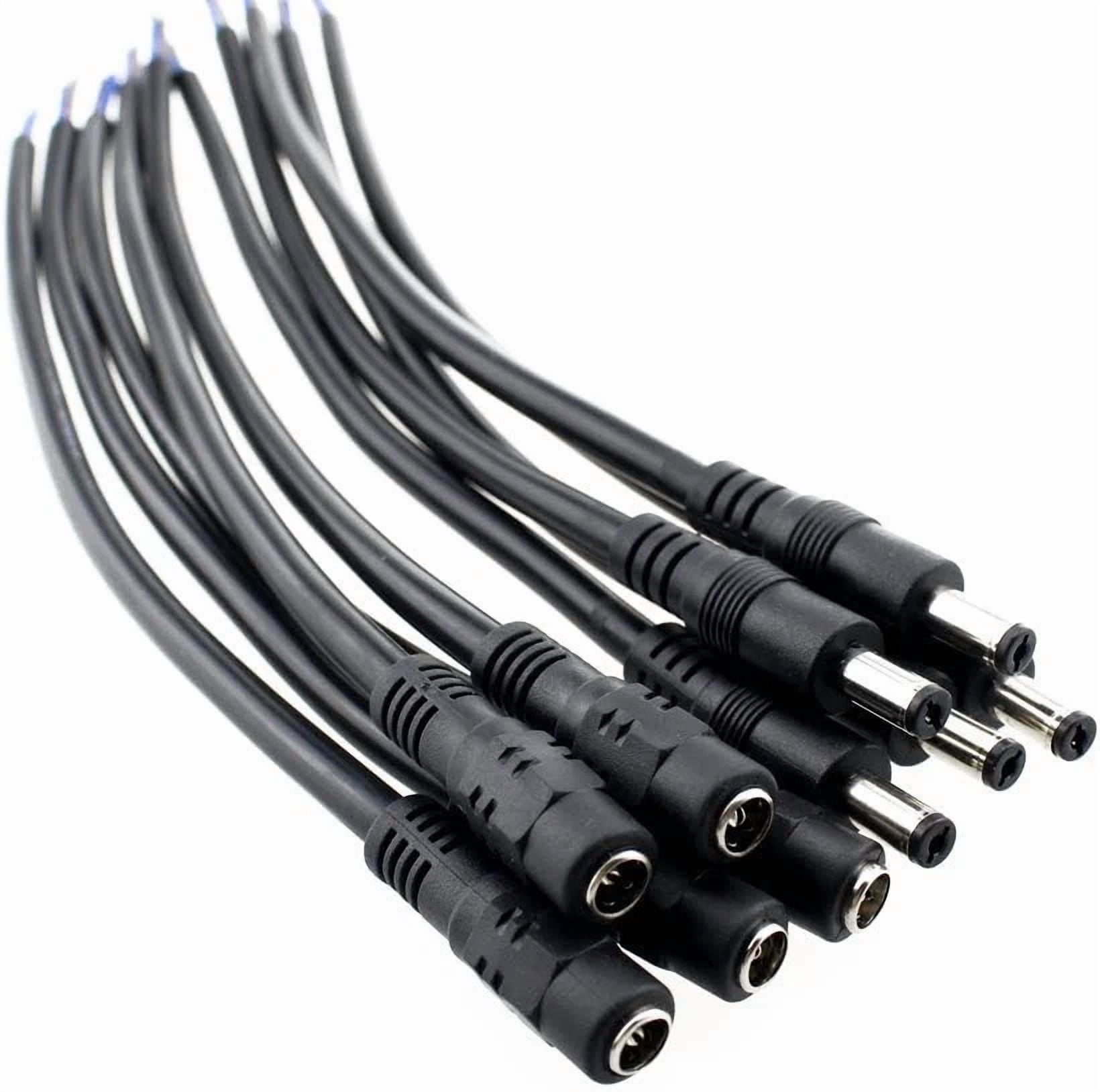 OPAL- Sim Nat 18 Gauge 12V Male Power Pigtail Cable 10.5 Inch For Cctv ...