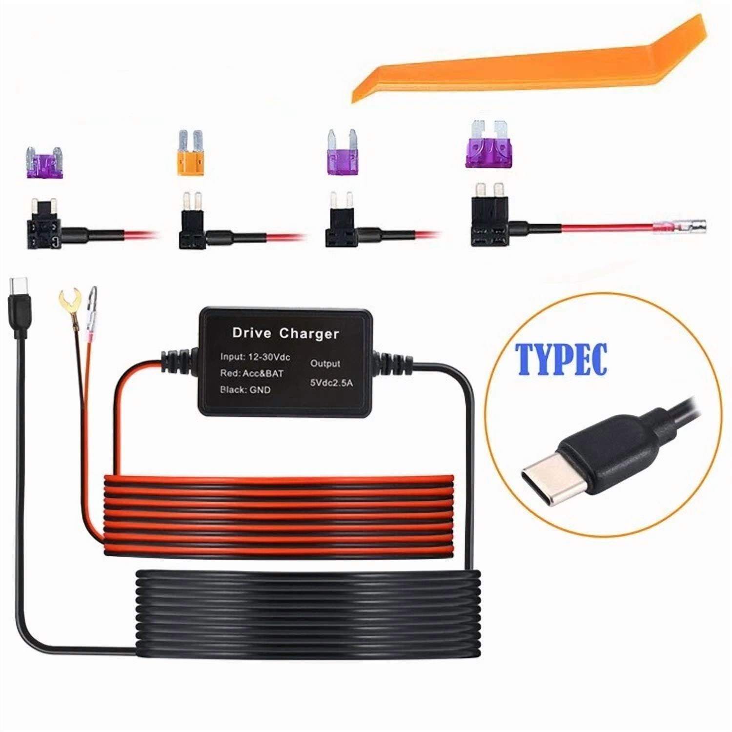 OPAL- Universal Type C Dash Cam Hardwire Kit Hard Wire Cable Fuse 12 ...