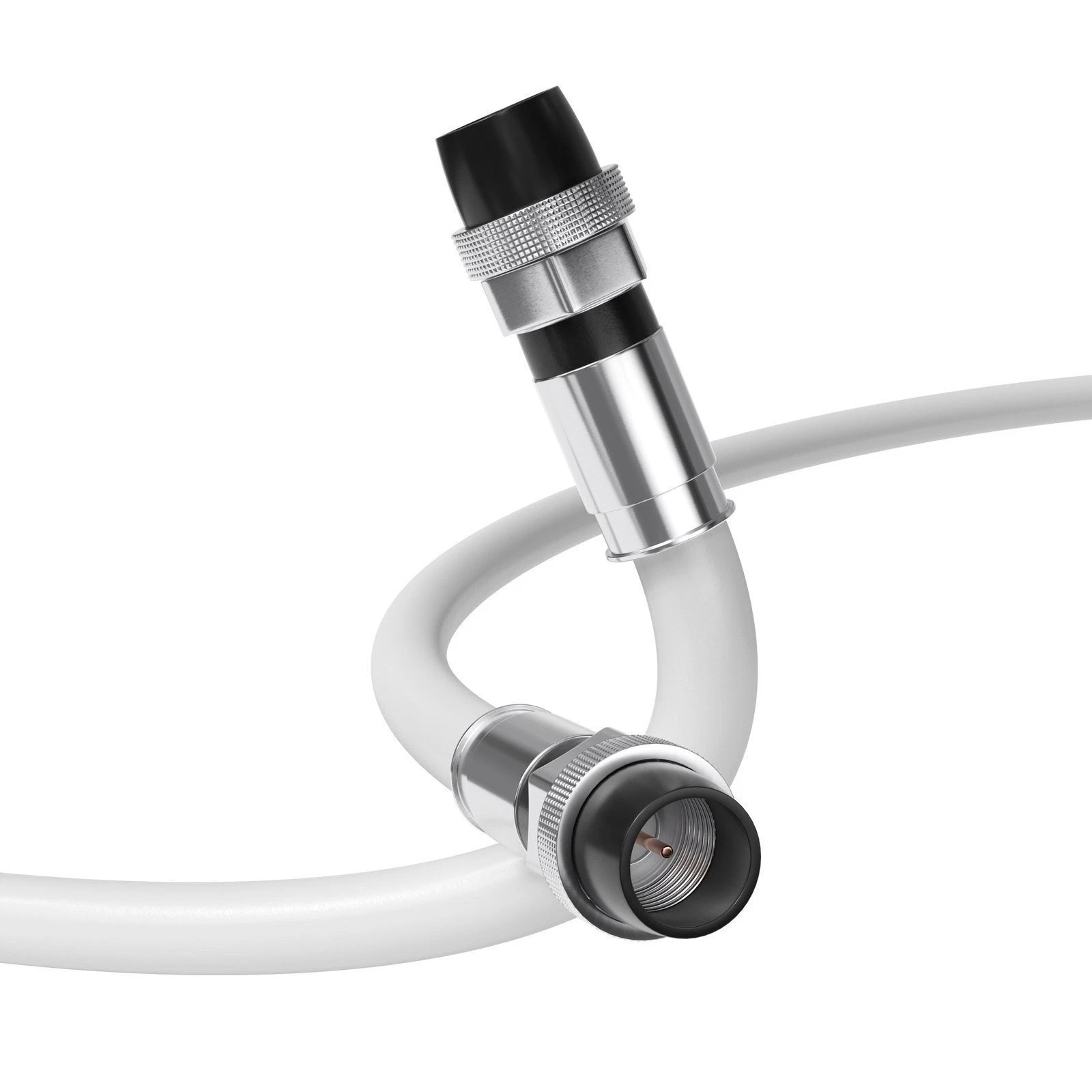 OPAL- White, Booted Rg6 Coaxial Cable, All Weather Proof Coax, 1.5 Feet ...