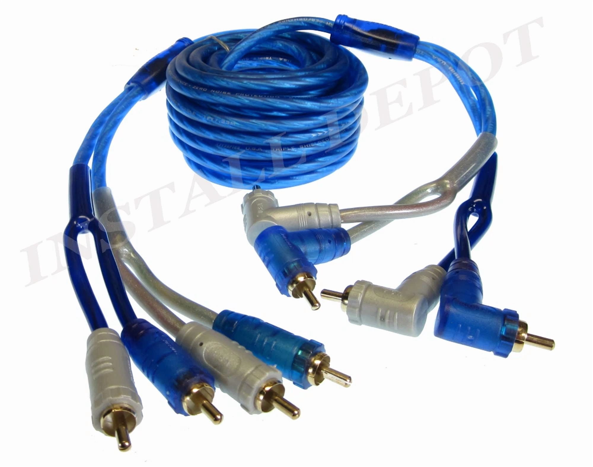 OPAL- Xscorpion Competition Grade 4 Channel Rca Cables Rcas 3X Shielded ...
