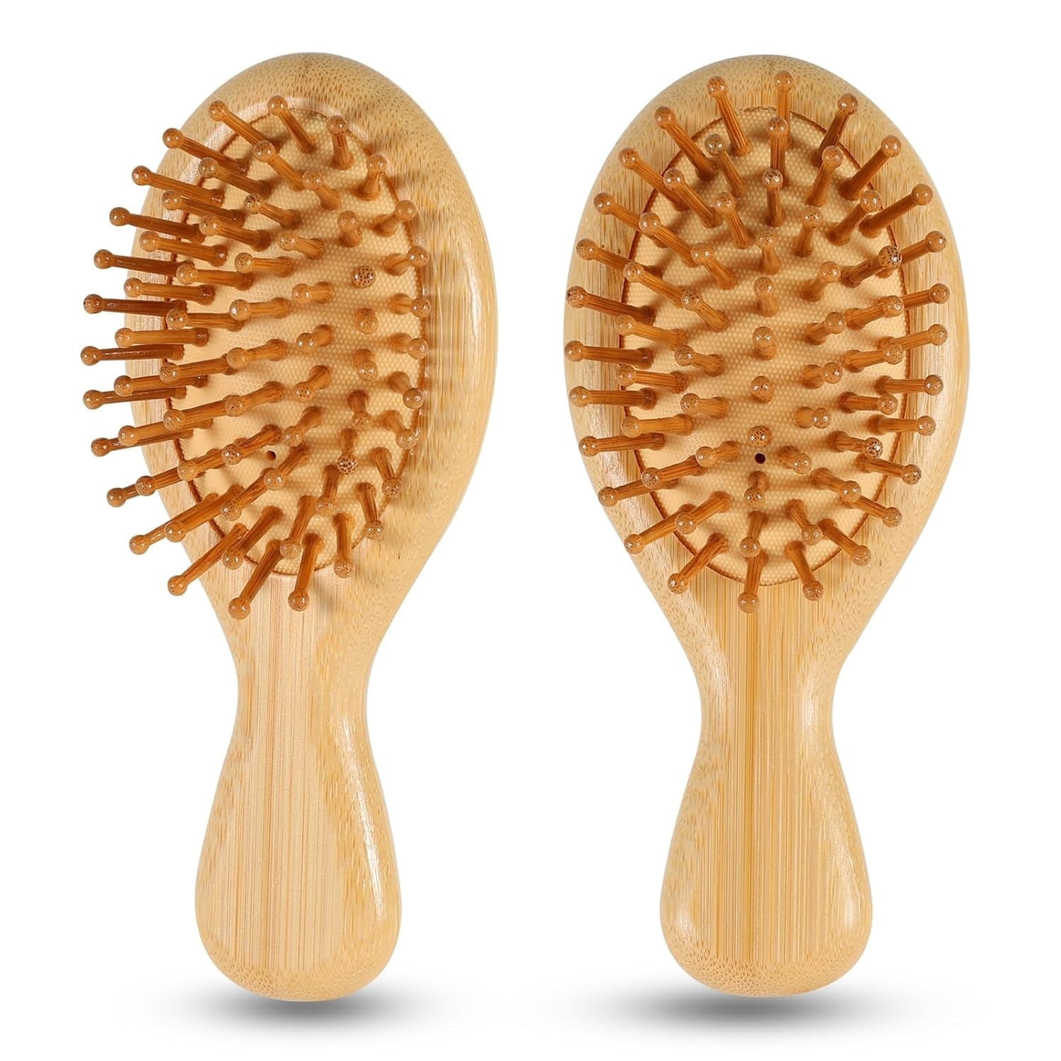 OPALESQUE 2PCS Bamboo Hair Brush Wood Travel Brush Mini Hairbrush For ...