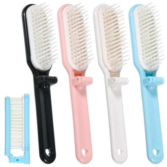OPALESQUE 4 Pcs Mini Foldable Hair Combs Pocket Size Mini Travel Hair ...