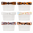 OPALESQUE 6 Pack Acetate Bow Side Combs for Women, French Style Hair ...