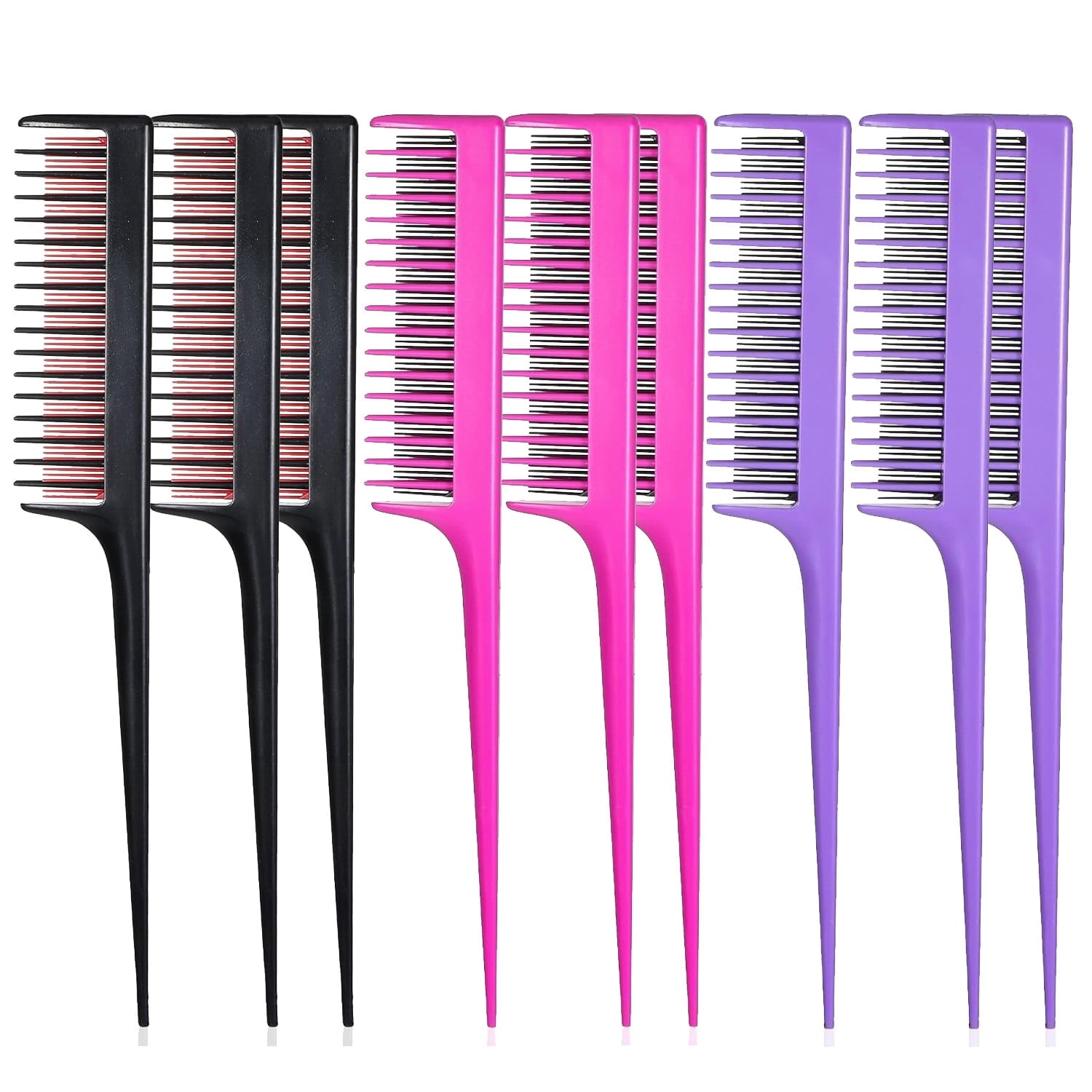 OPALESQUE 9 Pack Professional Teasing Comb, Triple Teasing Comb Rat ...