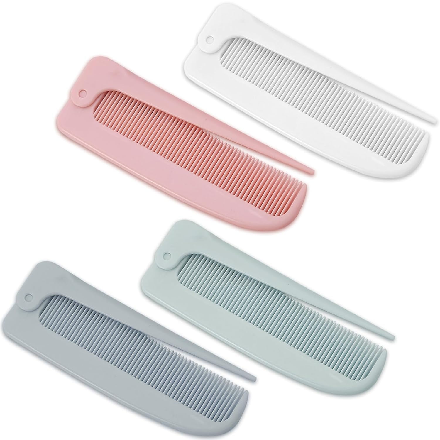 OPALESQUE Hair Parting Combs - 4-Piece Rat Tail Folding Detangling ...
