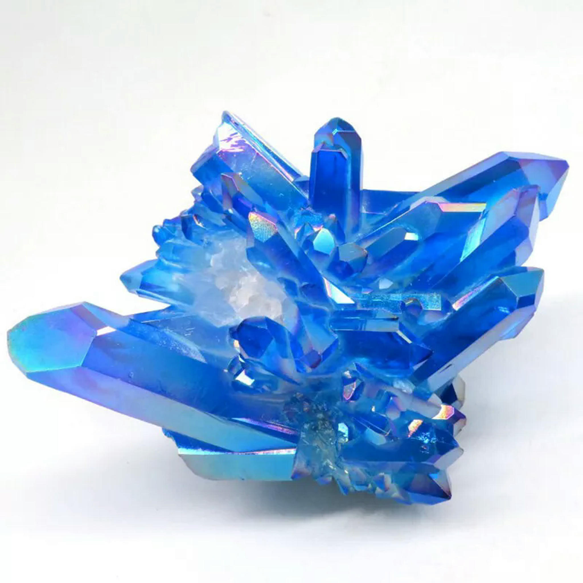 OPALRY 100g Natural Mineral Quartz Cluster Blue Aura Crystal Titanium ...