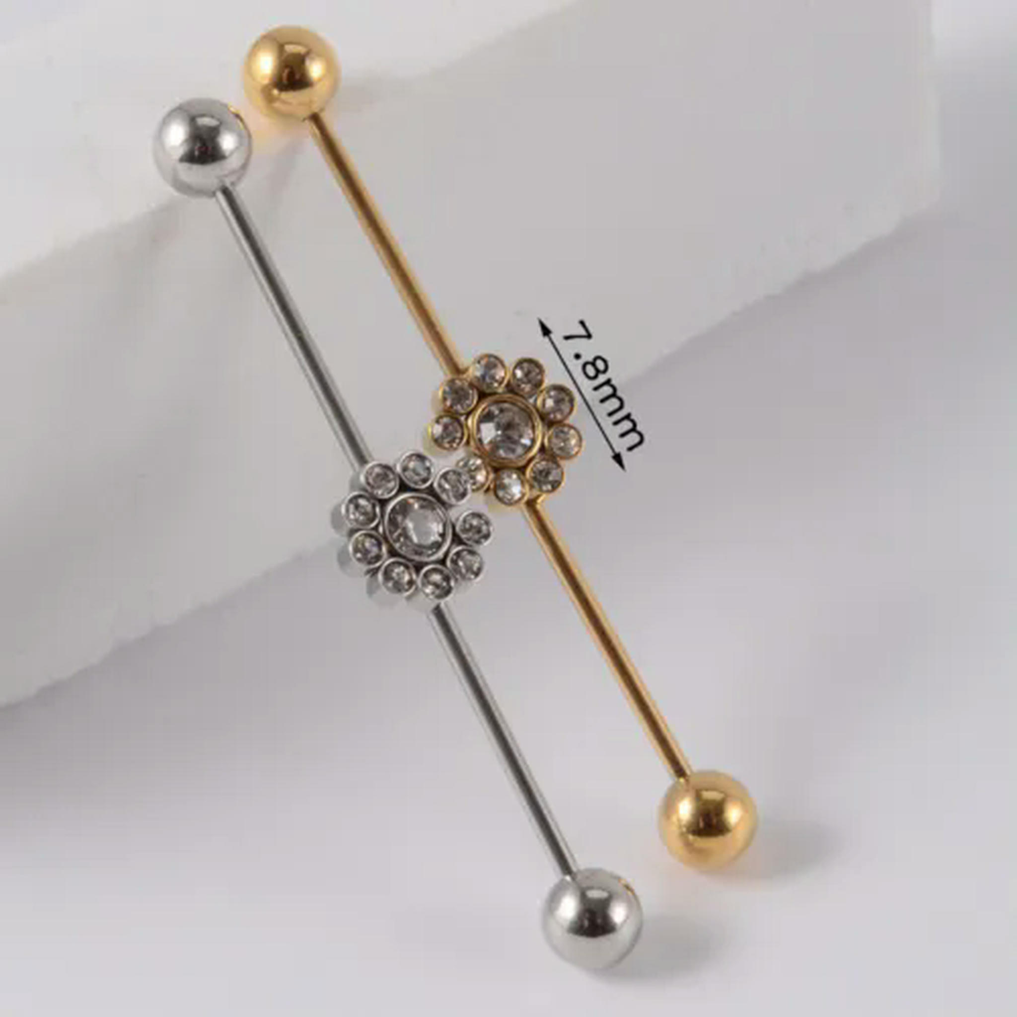 OPALRY 16G Industrial Scaffold Bar Straight Barbell Ear Piercing ...